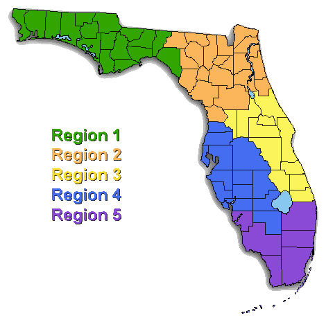 Map showing Florida counties